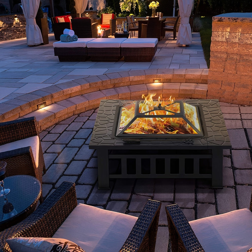 Square Metal Wood Fire Pit Table – Perfect Needs